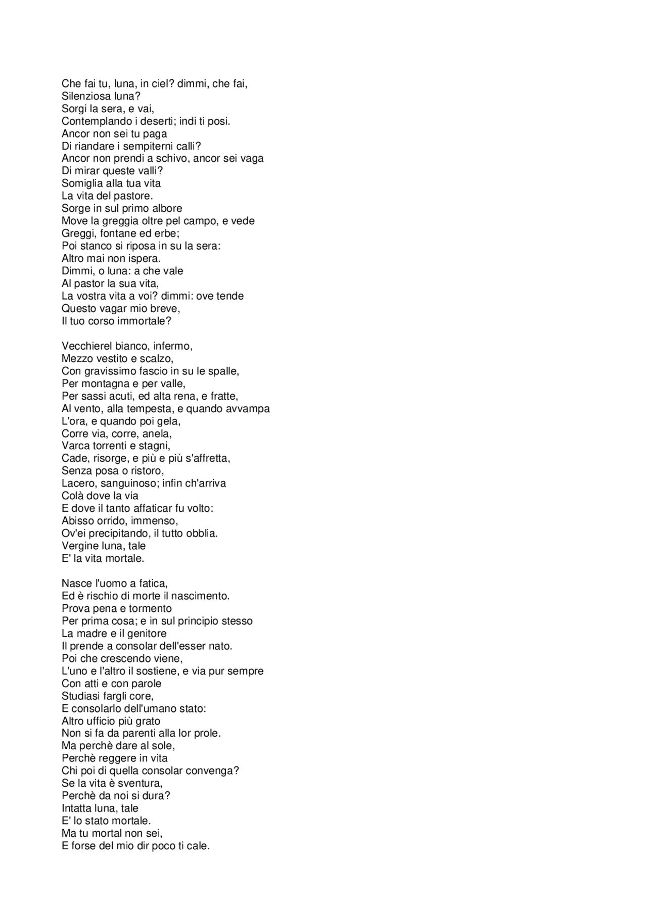 Canto notturno di un pastore errante dall'Asia - Docsity