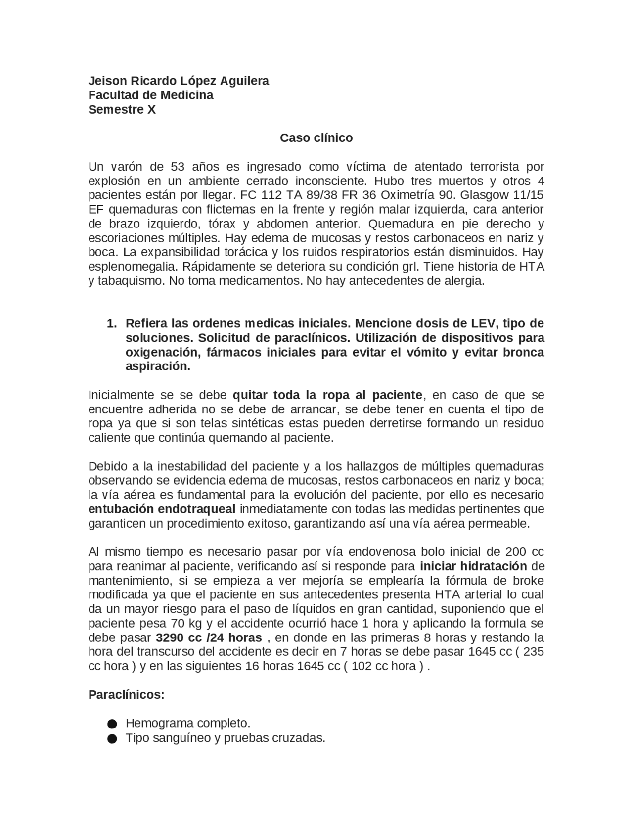 Casi Clinico Intubacion Orotraqueal Docsity
