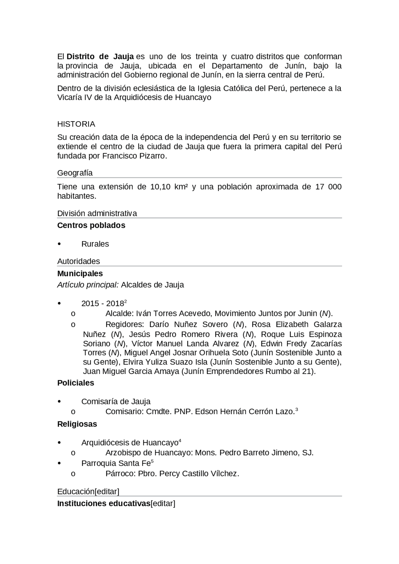 TODO SOBRE EL DISTRITO DE JAUJA | Apuntes de Geografía | Docsity