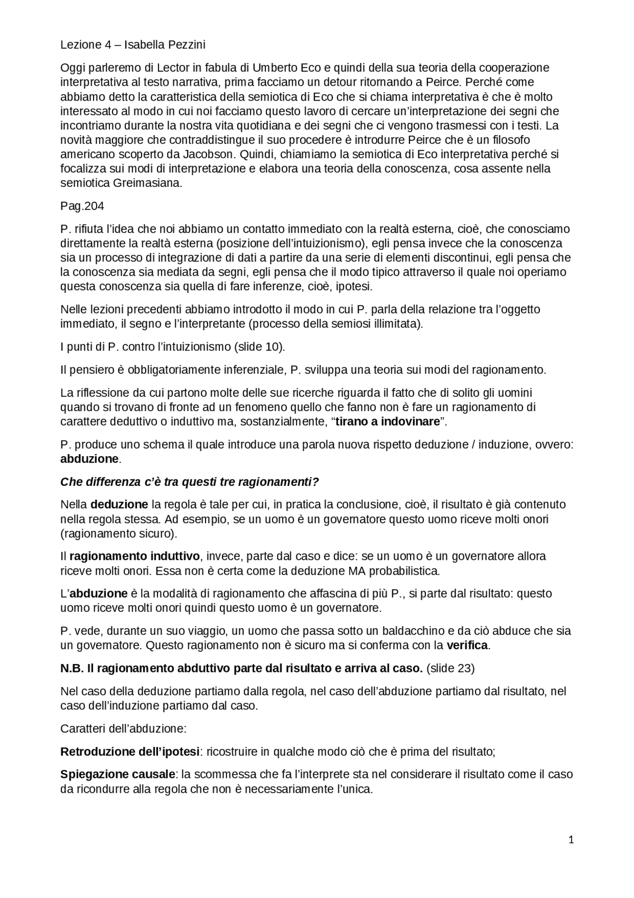Spiegazione Umberto Eco Prof Pezzini Docsity