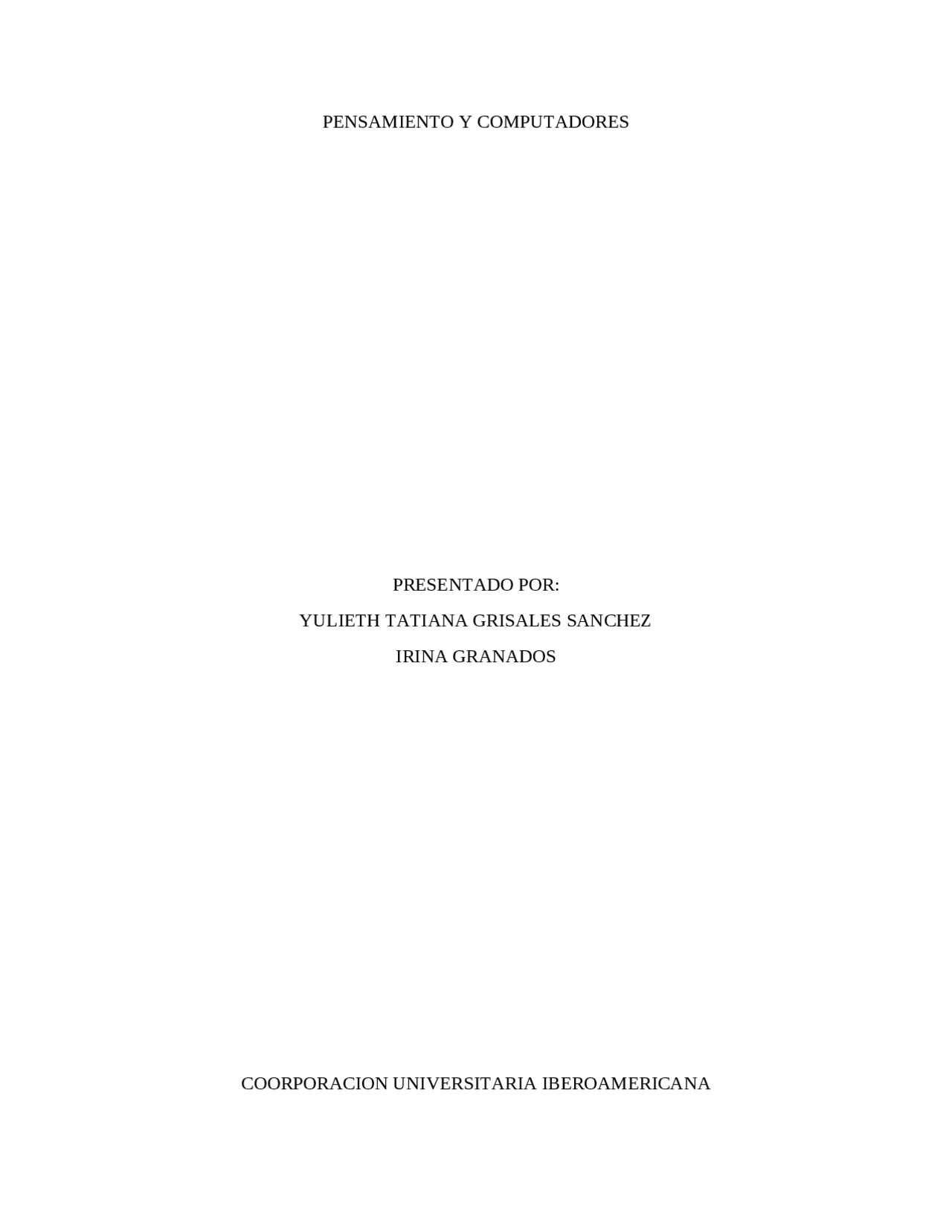 Pensamiento y computadores - Docsity