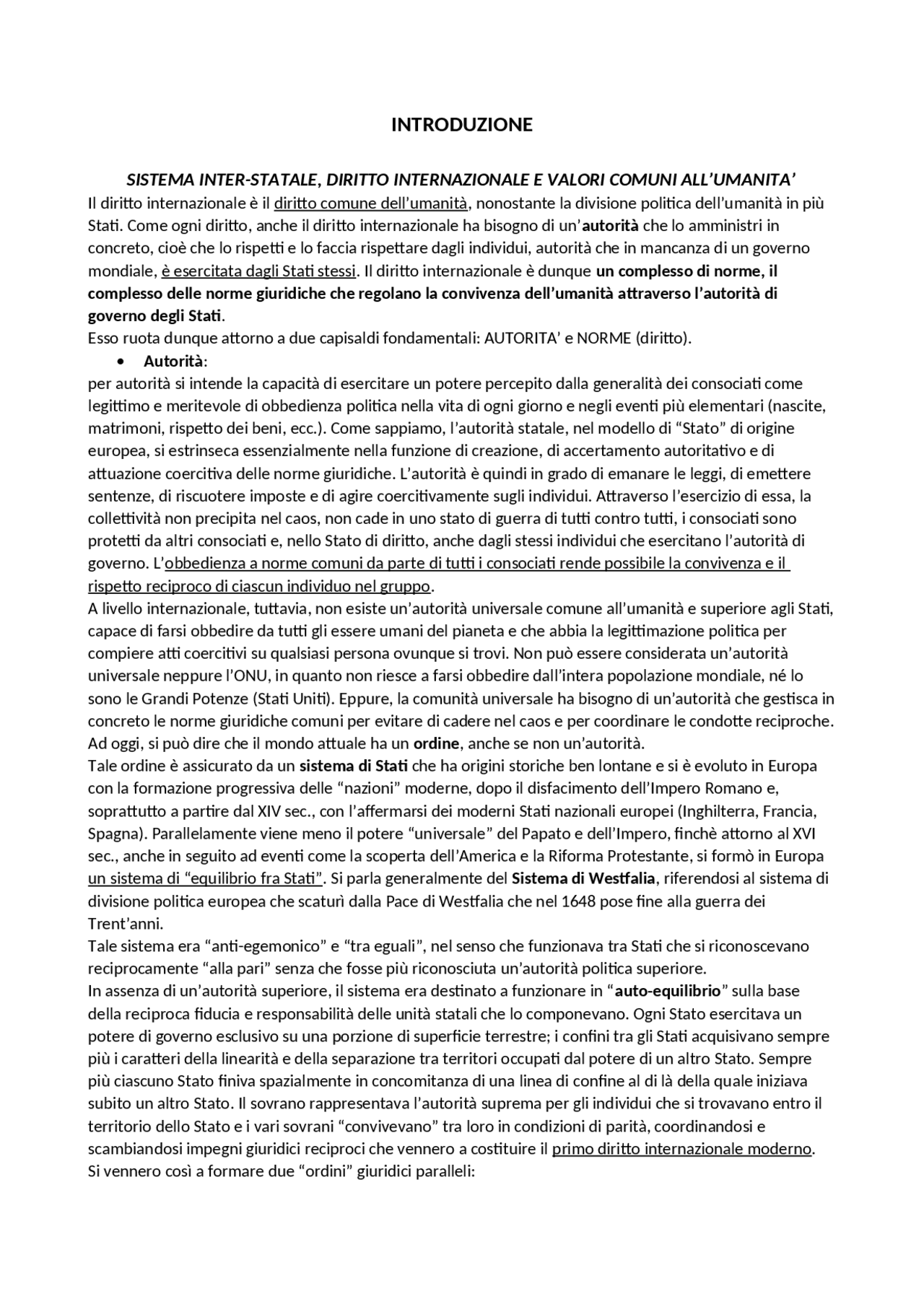 Riassunto Schematico Diritto Internazionale Focarelli Docsity