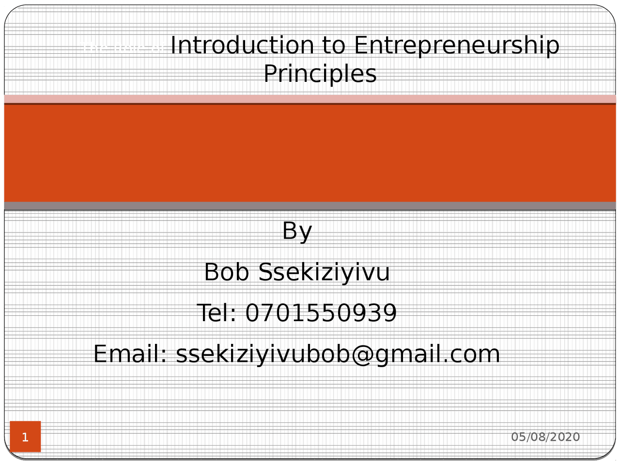 Introduction To Entrepreneurship Principles Docsity