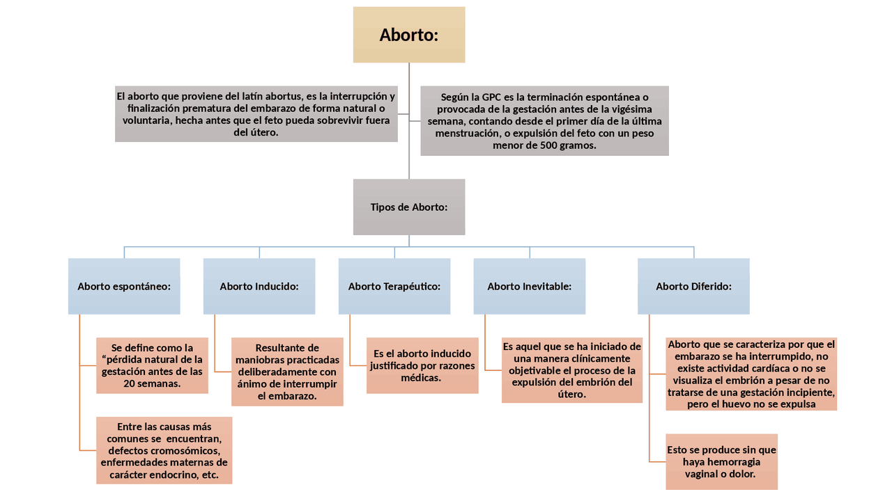 Aborto medico legal. | Esquemas y mapas conceptuales de Patología | Docsity