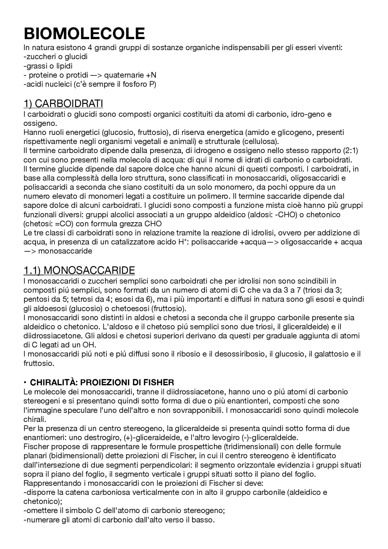 Appunti E Sintesi Su Biomolecole E Dna Docsity