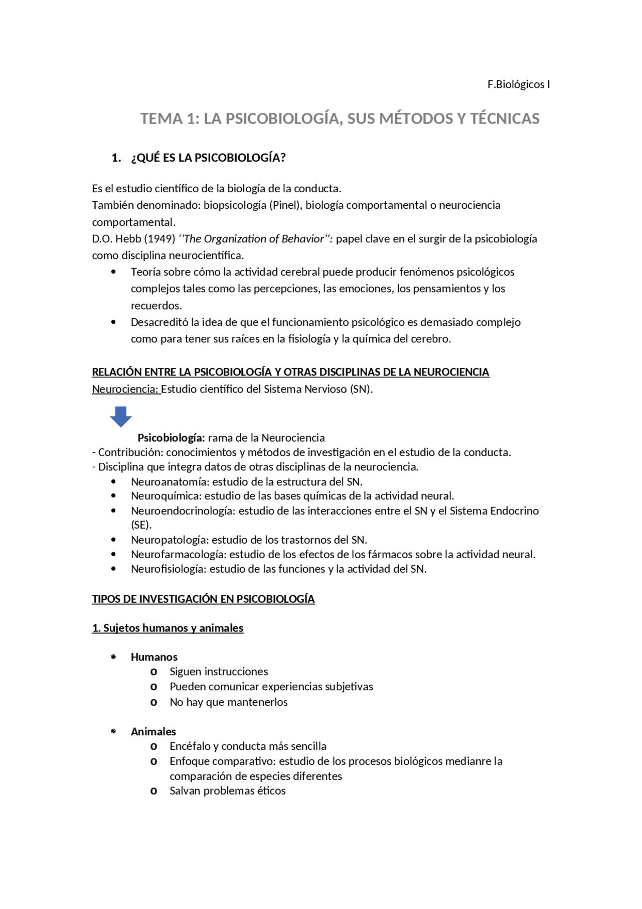 Fundamentos Biológicos I Docsity