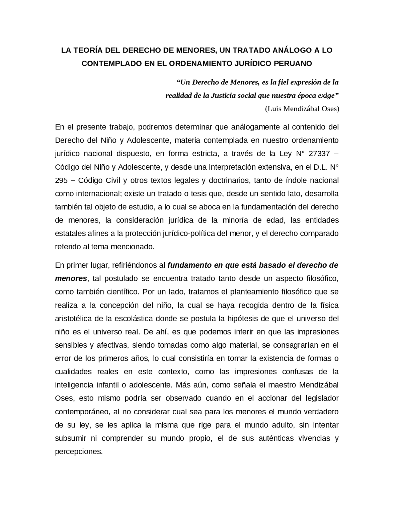Breve Resumen De Derecho De Menores Docsity