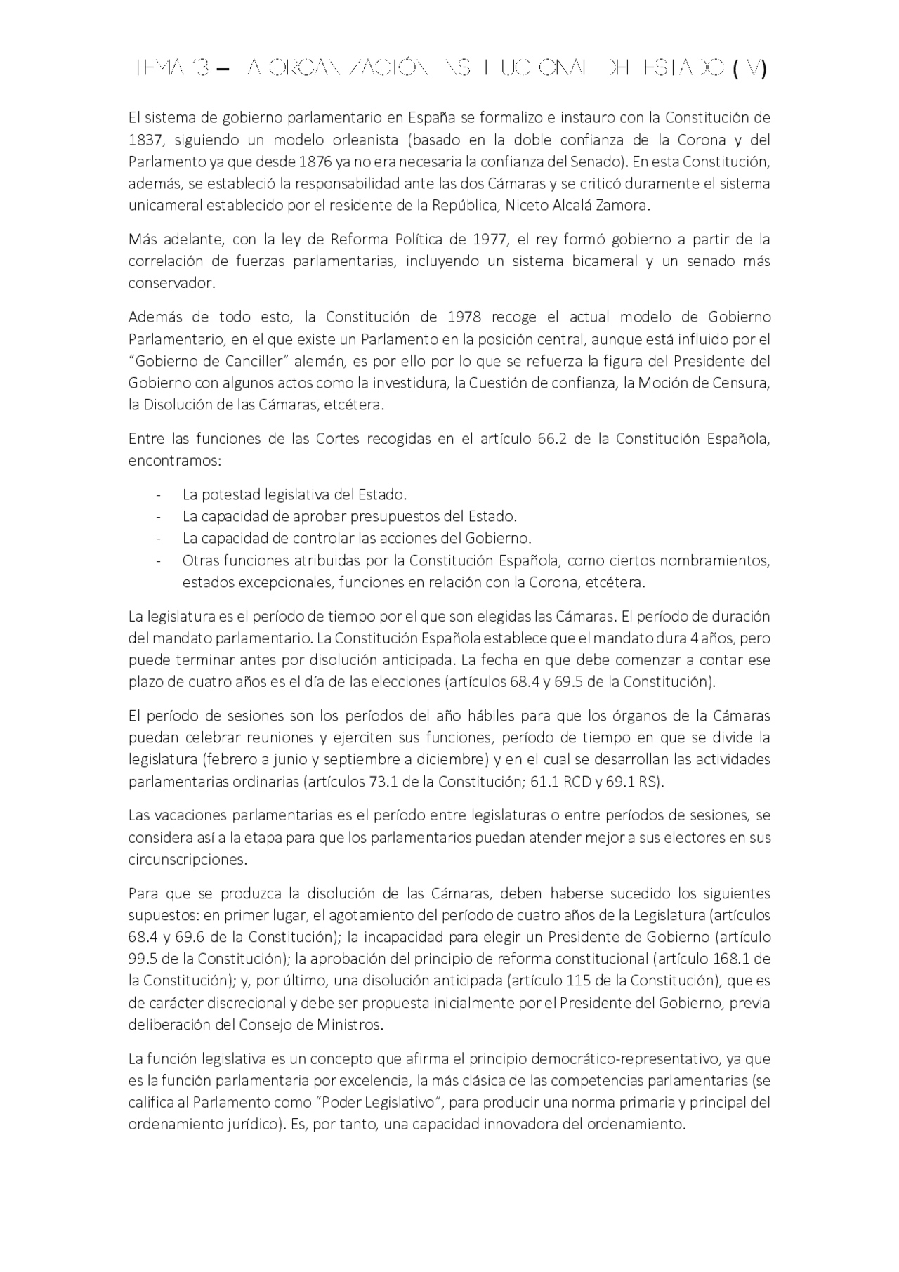 Derecho Constitucional Prácticas Tema 13 Docsity