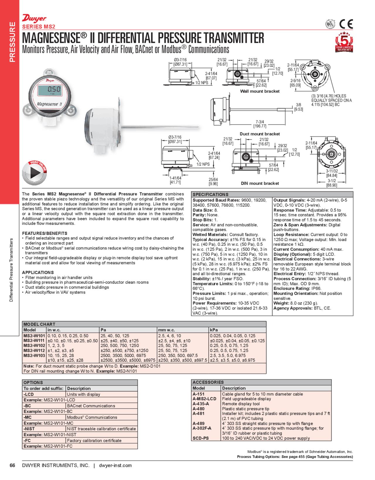 Dwyer sensor de presión - Docsity