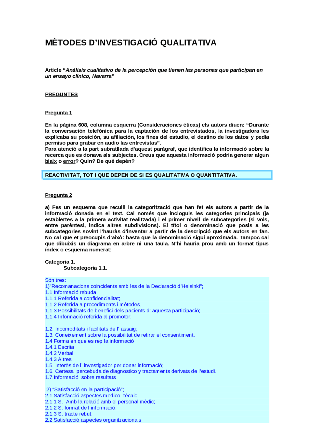 Metodes D Investigació Qualitativa Docsity