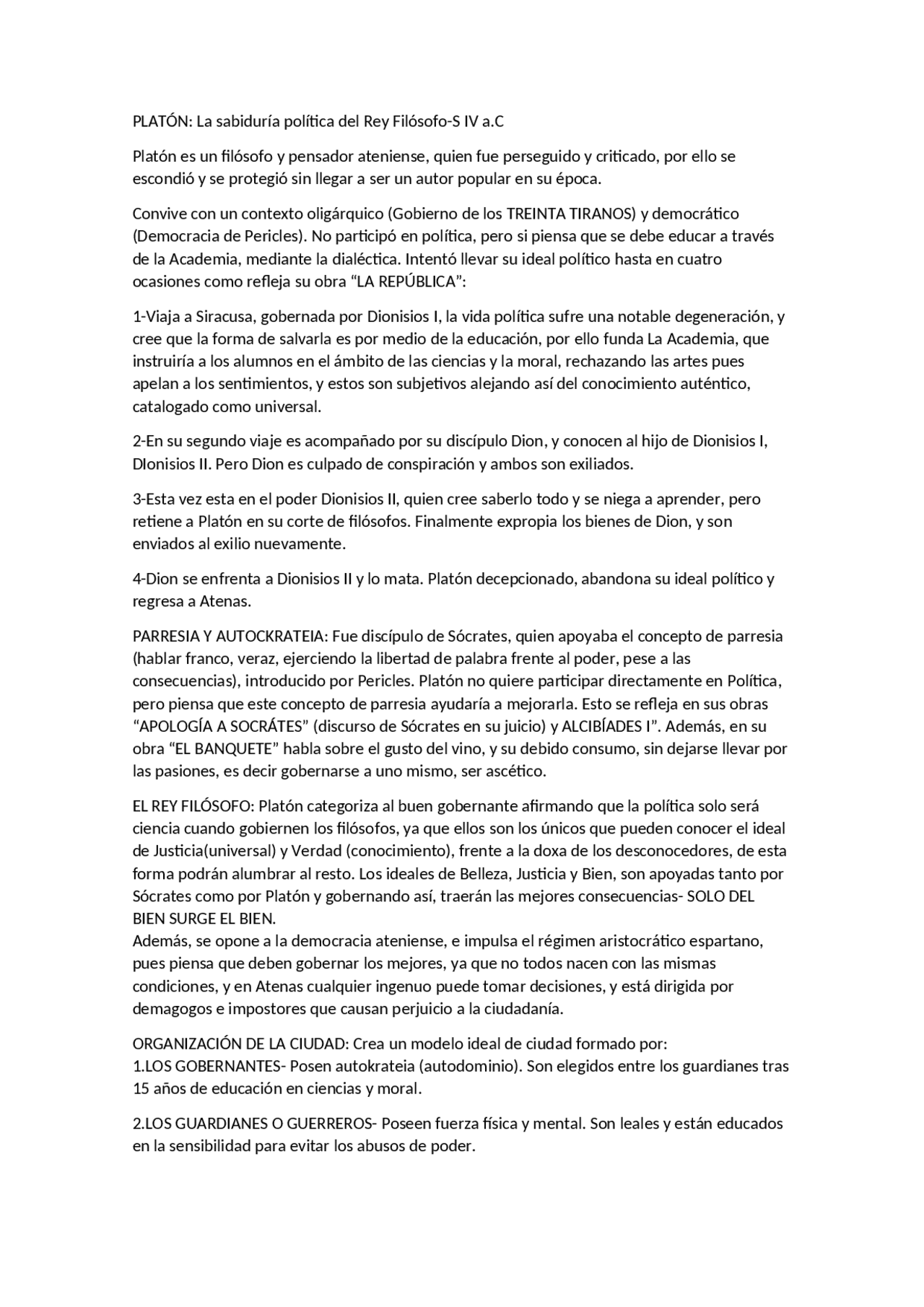 Platón: El Rey Filósofo - Sabiduría Política | Apuntes de Filosofía ...