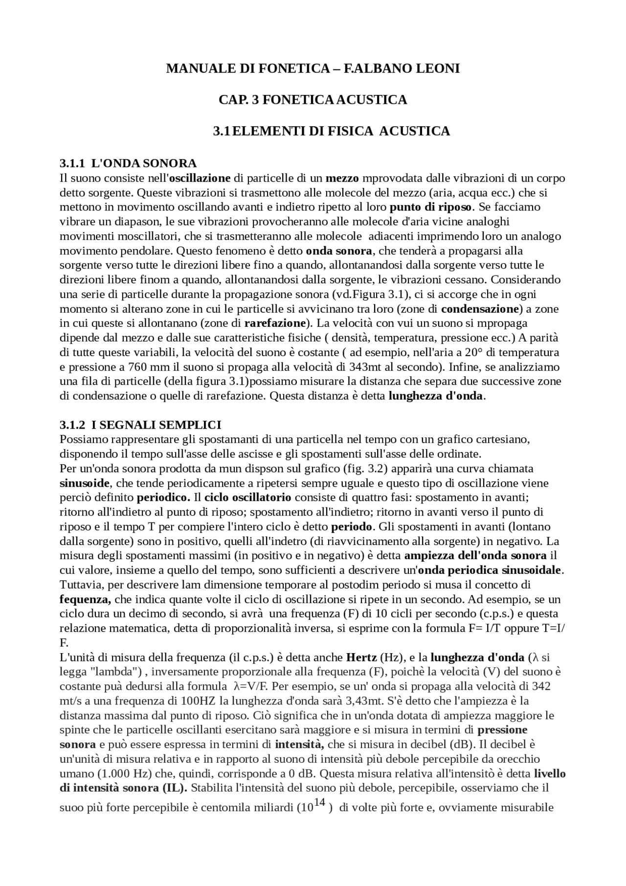 Manuale Di Fonetica Falbano Leoni Docsity