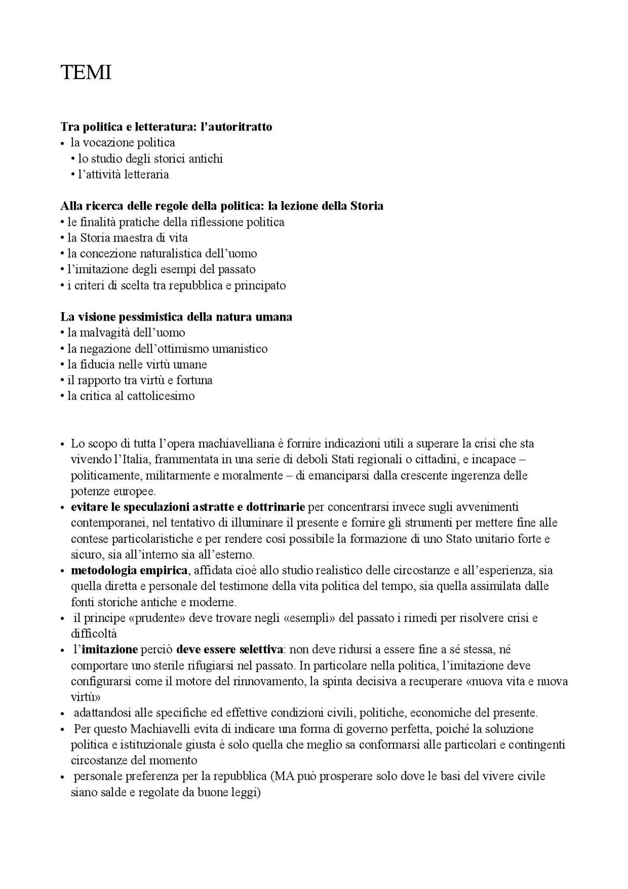 Machiavelli Riassunto Docsity