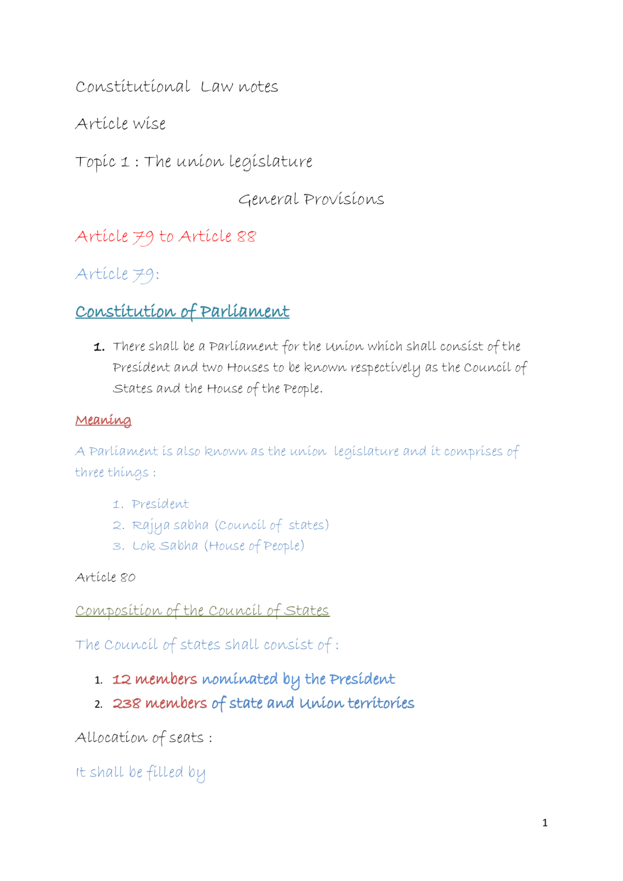 Constitution law notes - Docsity