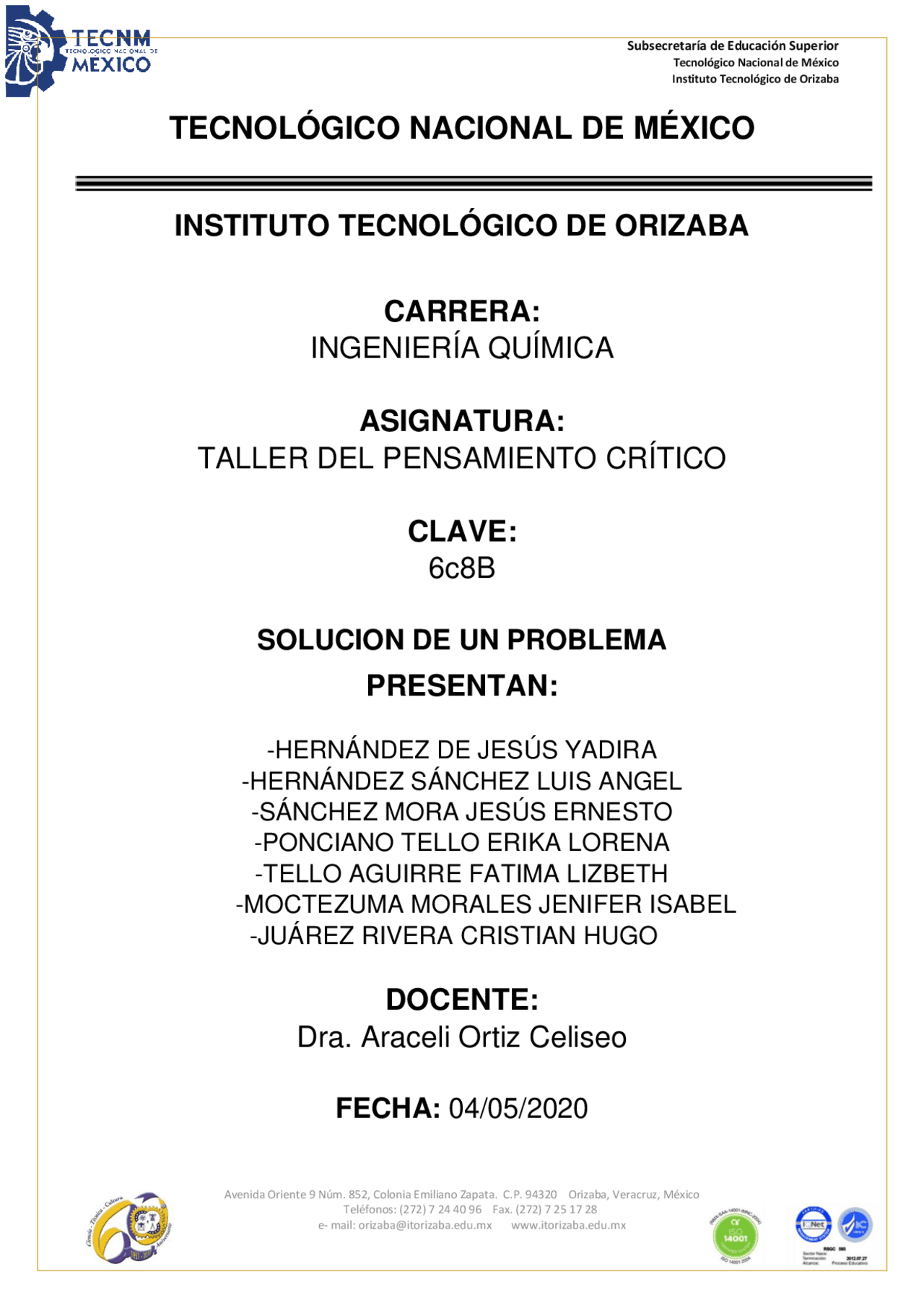 Solución de un problema - Docsity