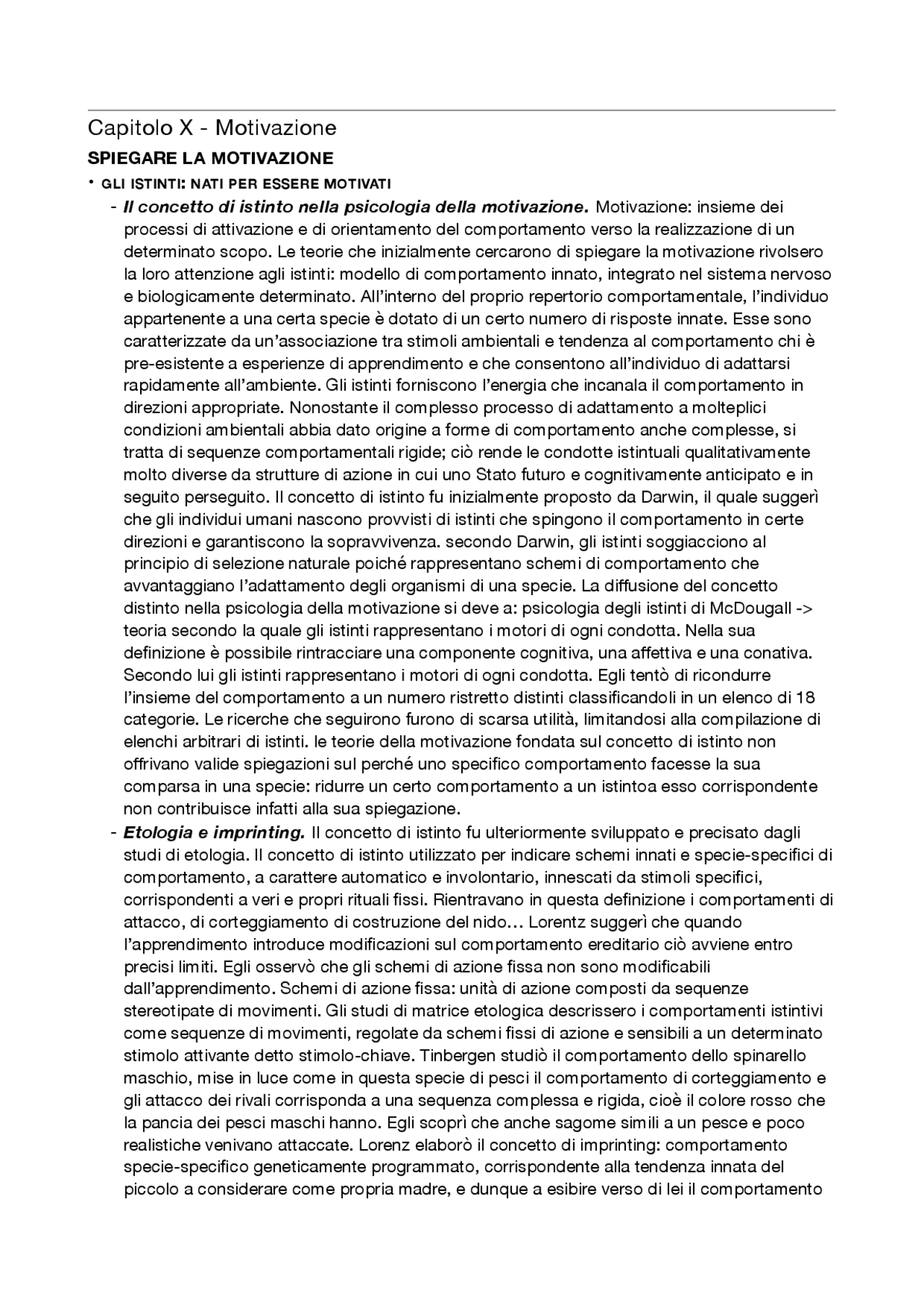 Motivazione Riassunto Docsity