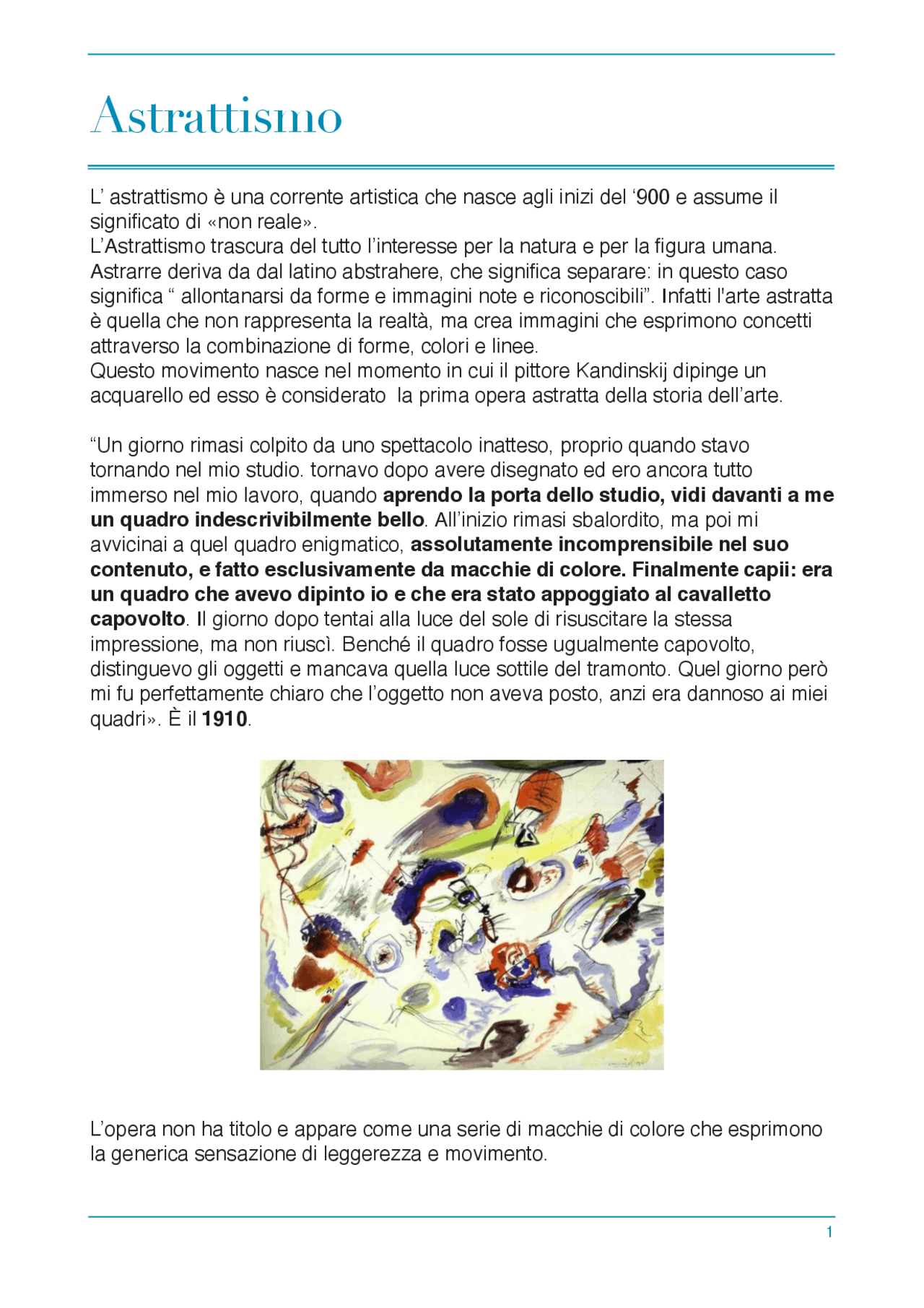 Appunti Sullastrattismo Docsity