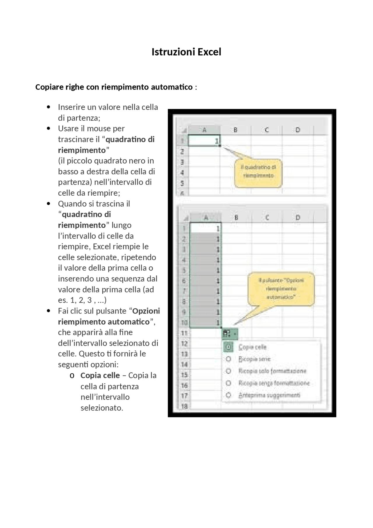 Riassunto Utilizzo Microsoft Excel Docsity