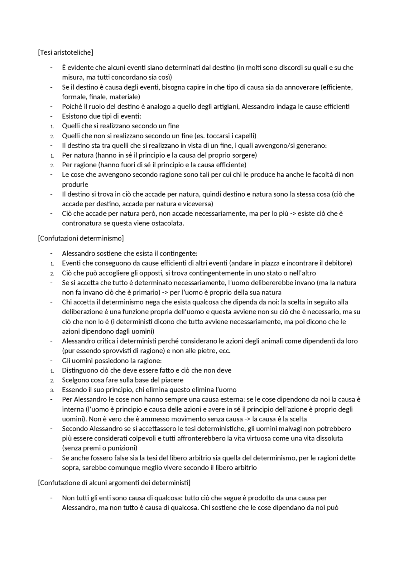 Riassunto Alessandro Dafrodisia Morale Docsity