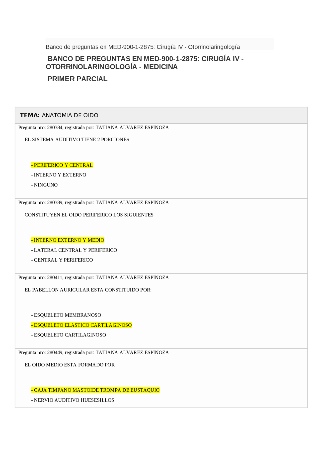 Otorrinolaringología Docsity