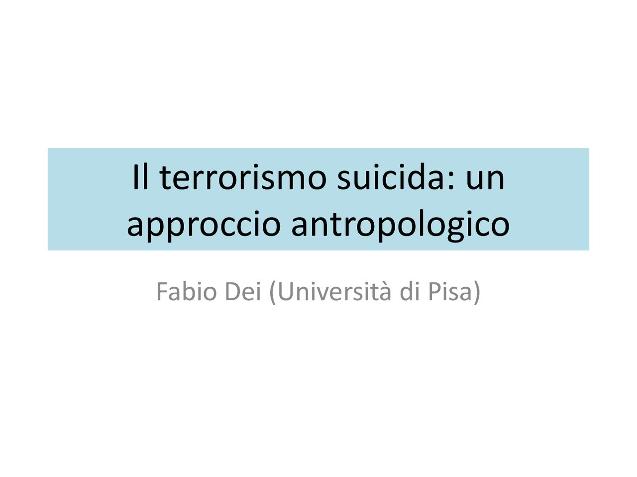 Il Terrorismo Suicida Docsity