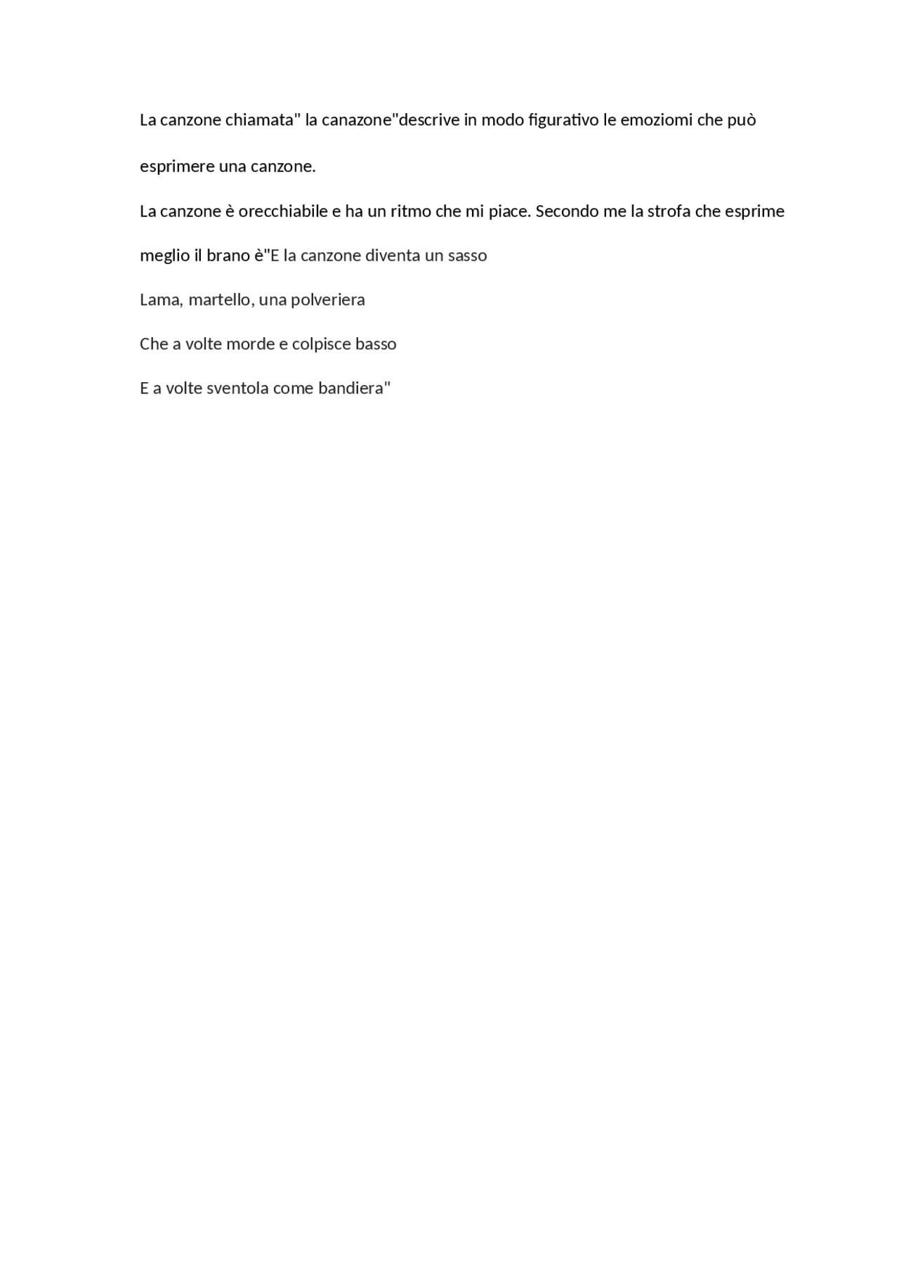 La Canzone è Un Canzone Intitolata La Canzone Docsity