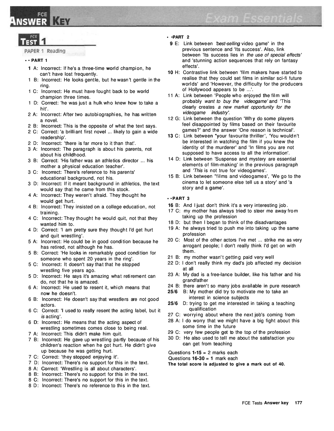 FIRST ANSWER KEY 2015 - Docsity