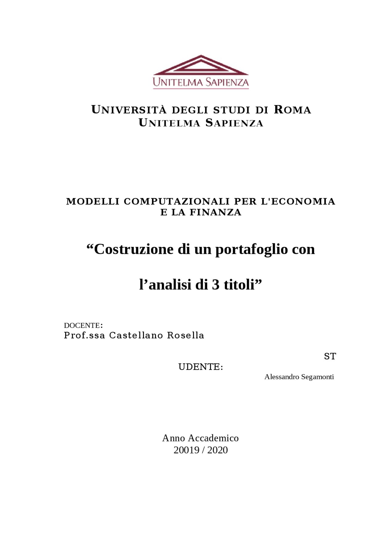 Modelli computazionali - Docsity