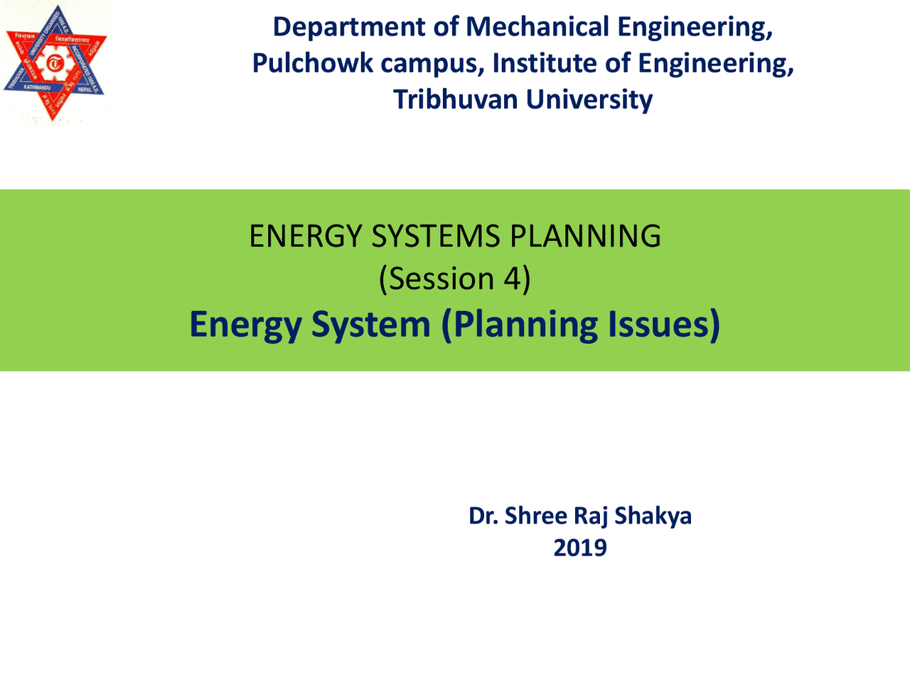 Energy Planning Issues Docsity