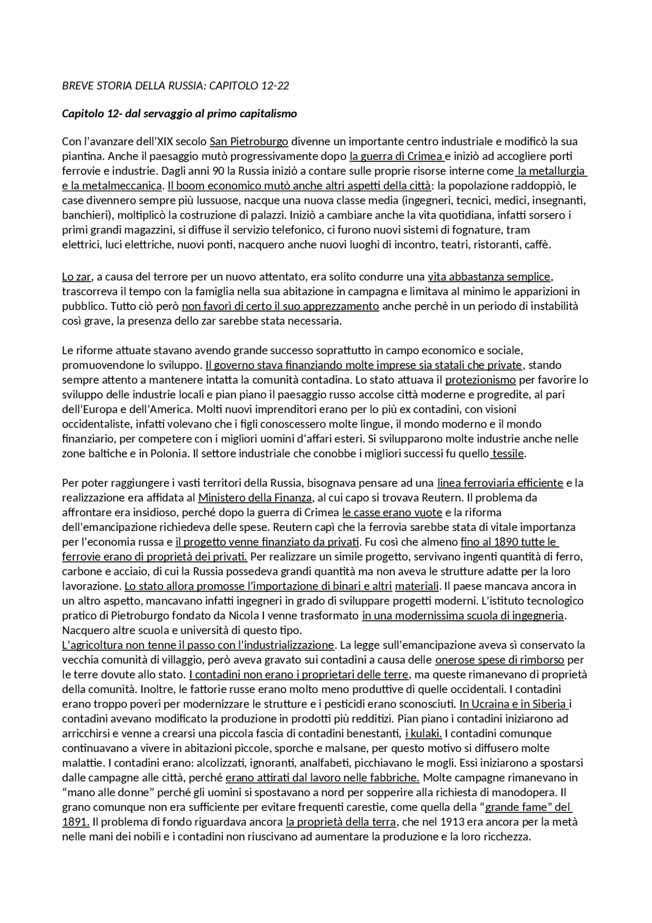 Libro Breve Storia Della Russia Riassunto Docsity