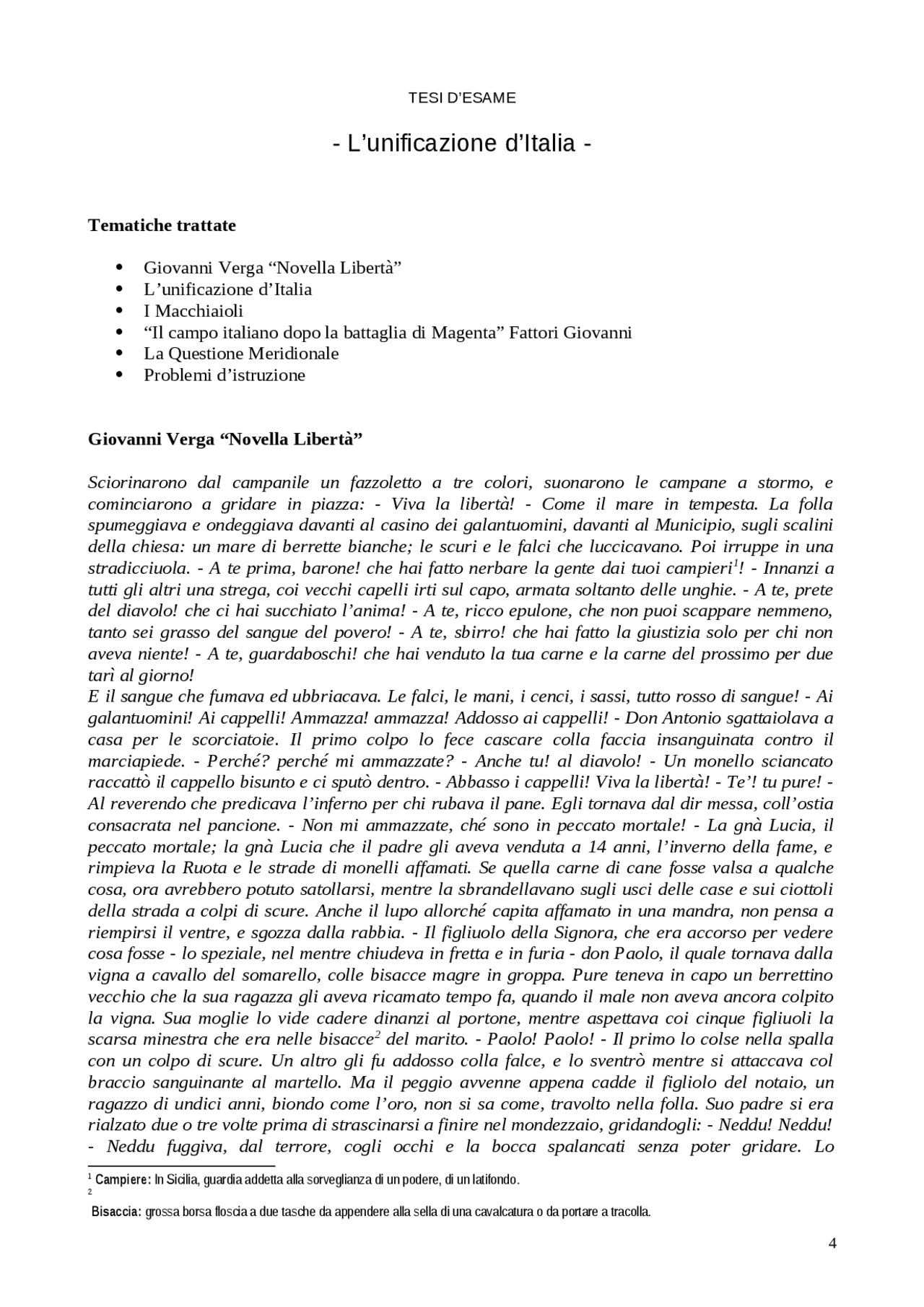 Unificazione dell Italia - Docsity