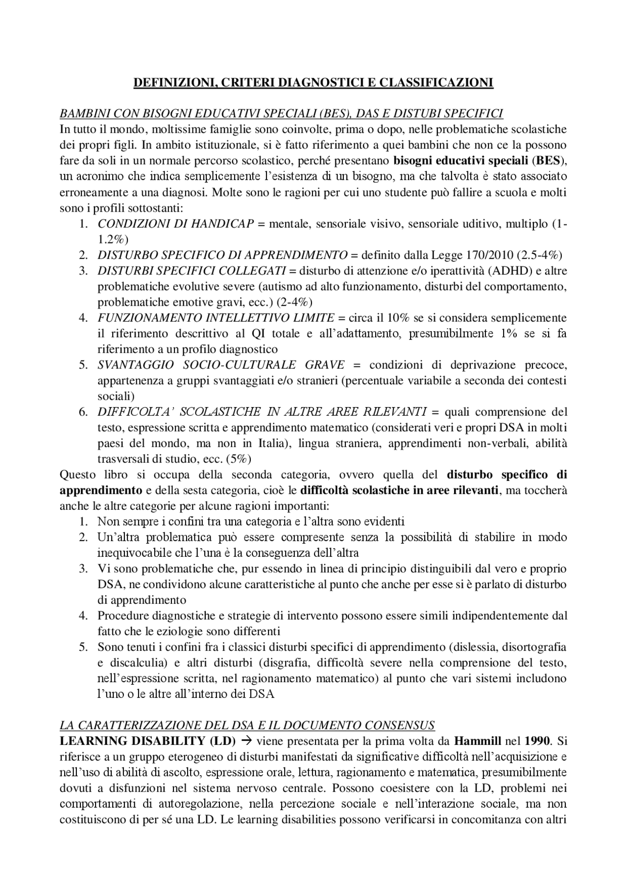 Riassunto I Disturbi Dellapprendimento Di Cesare Cornoldi Docsity