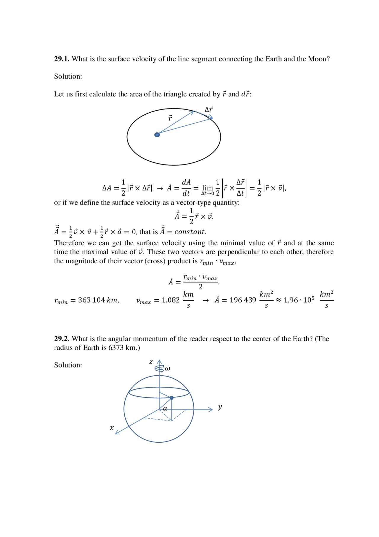 Angular Momentum Excercises Docsity