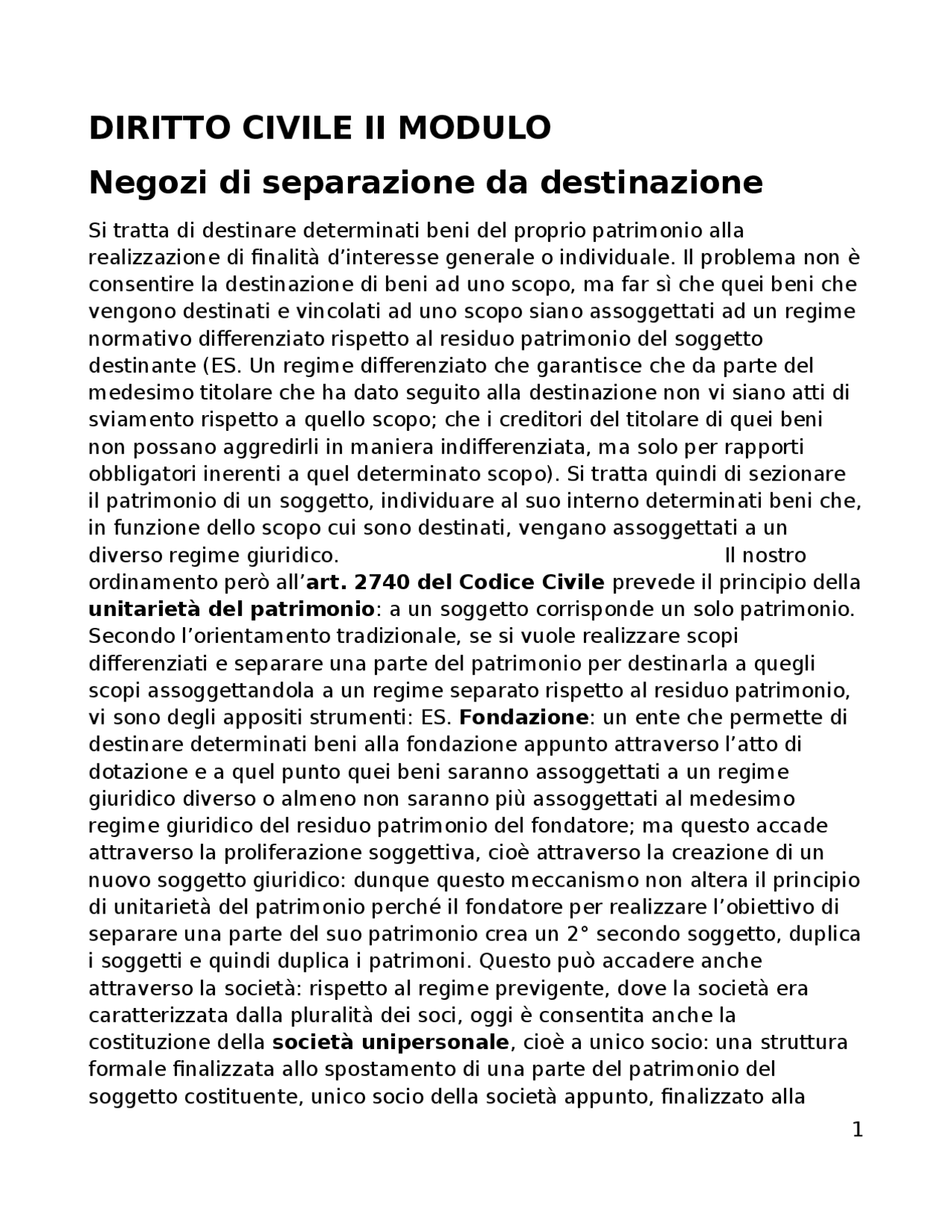 Diritto Civile Ii Modulo Raffaele Lenzi Docsity