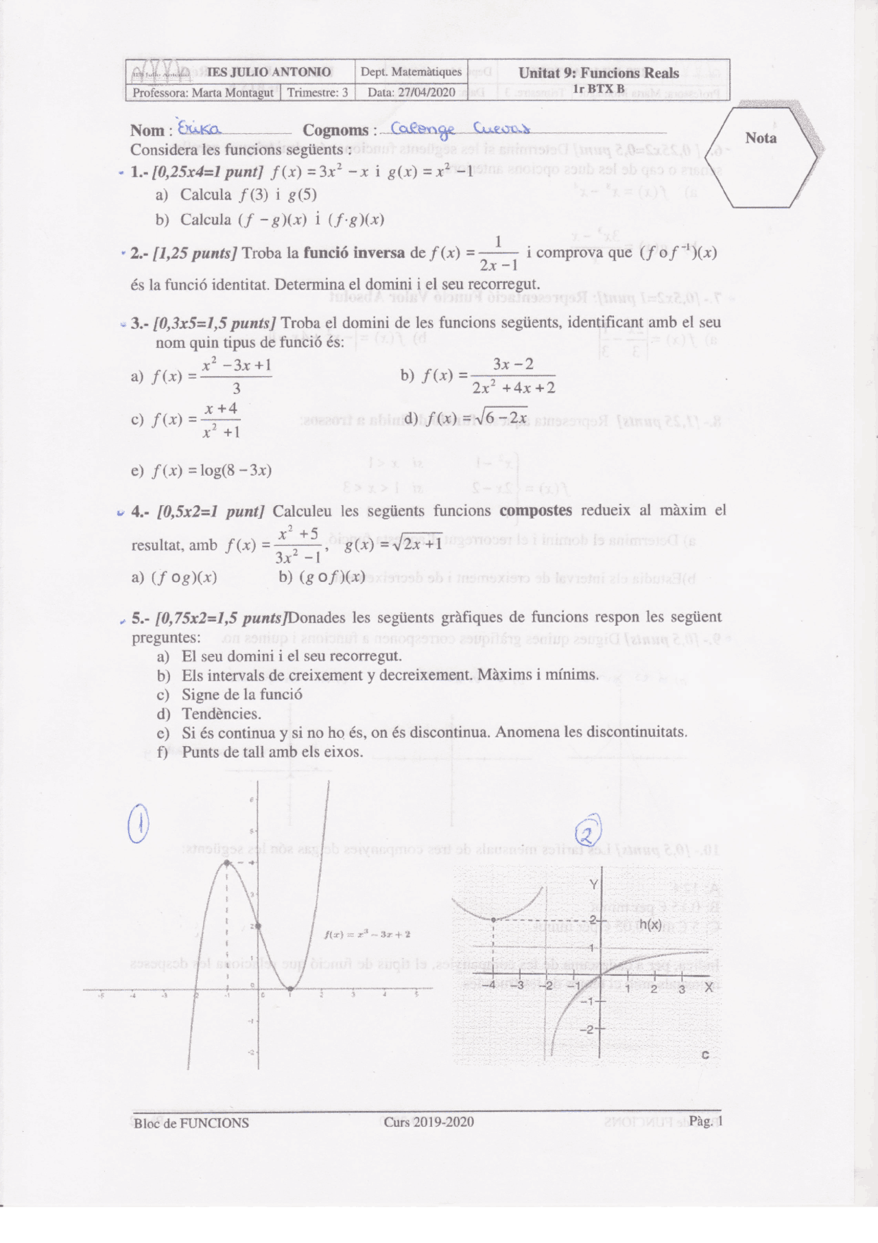 Ficha Funciones Solucionada - Docsity