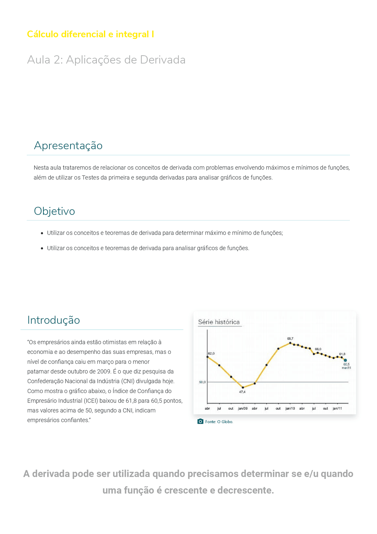 Cálculo Diferencial E Integral I Aula 2 Docsity