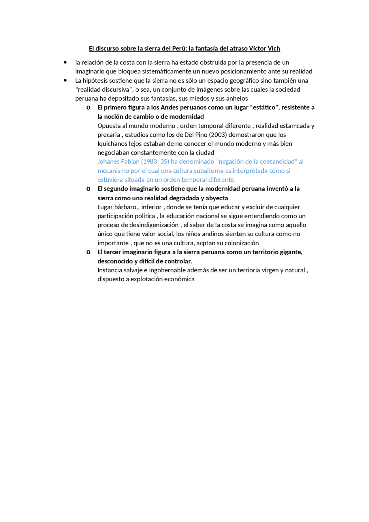 DISCURSO SOBRE LA SIERRA DEL PERÚ | Resúmenes de Derecho | Docsity