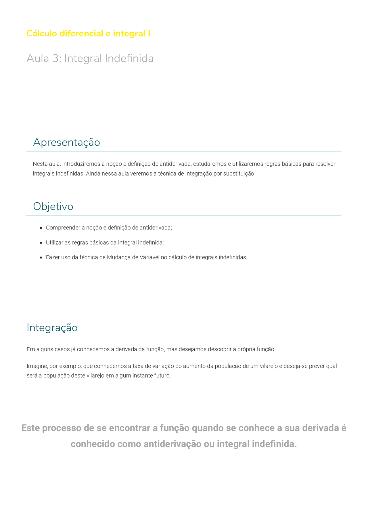 Cálculo Diferencial E Integral I Aula 3 Docsity