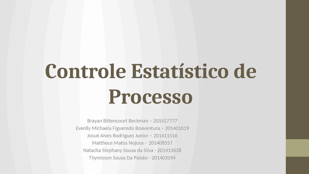 Trabalho de Controle Estatístico de Processo - Docsity