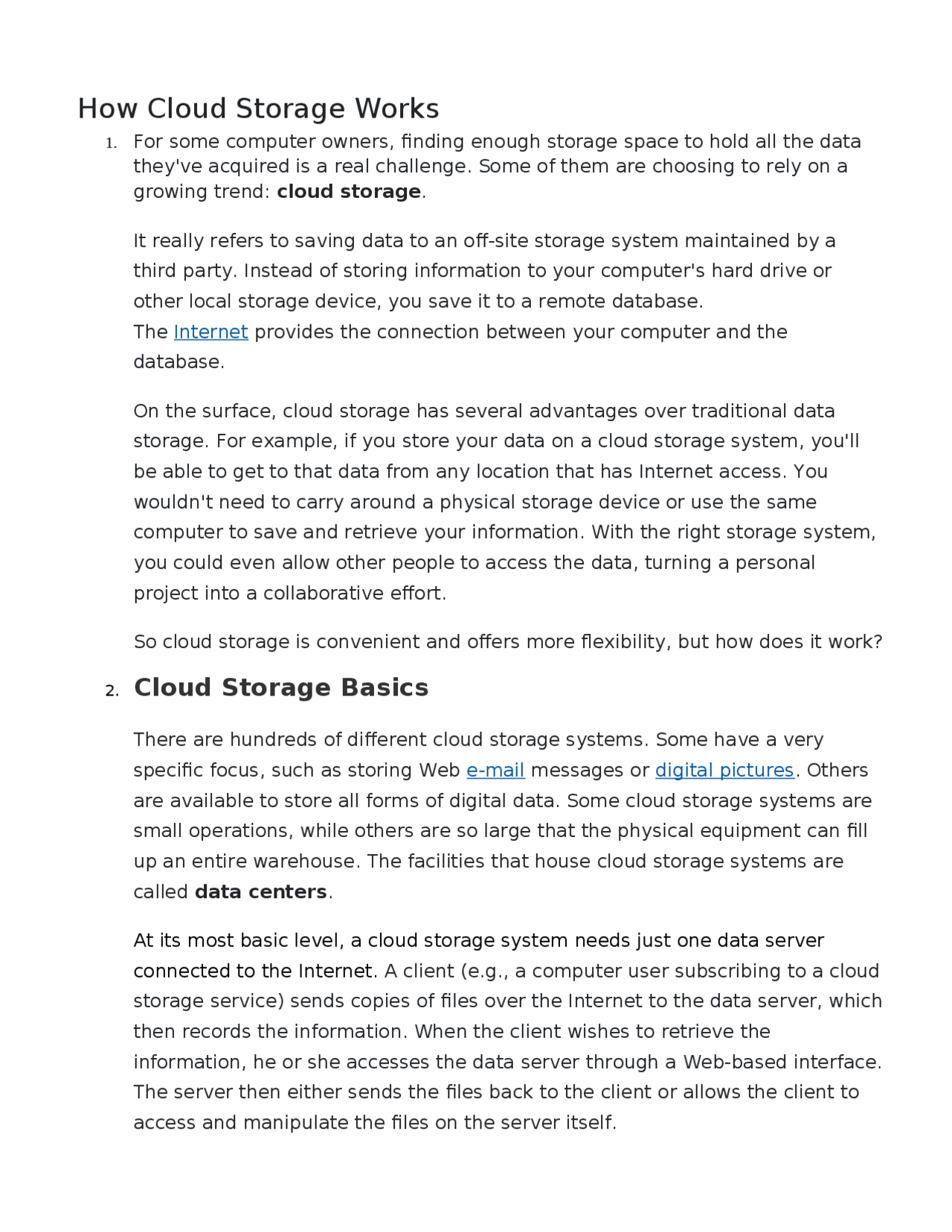 How Cloud Storage Works - Docsity