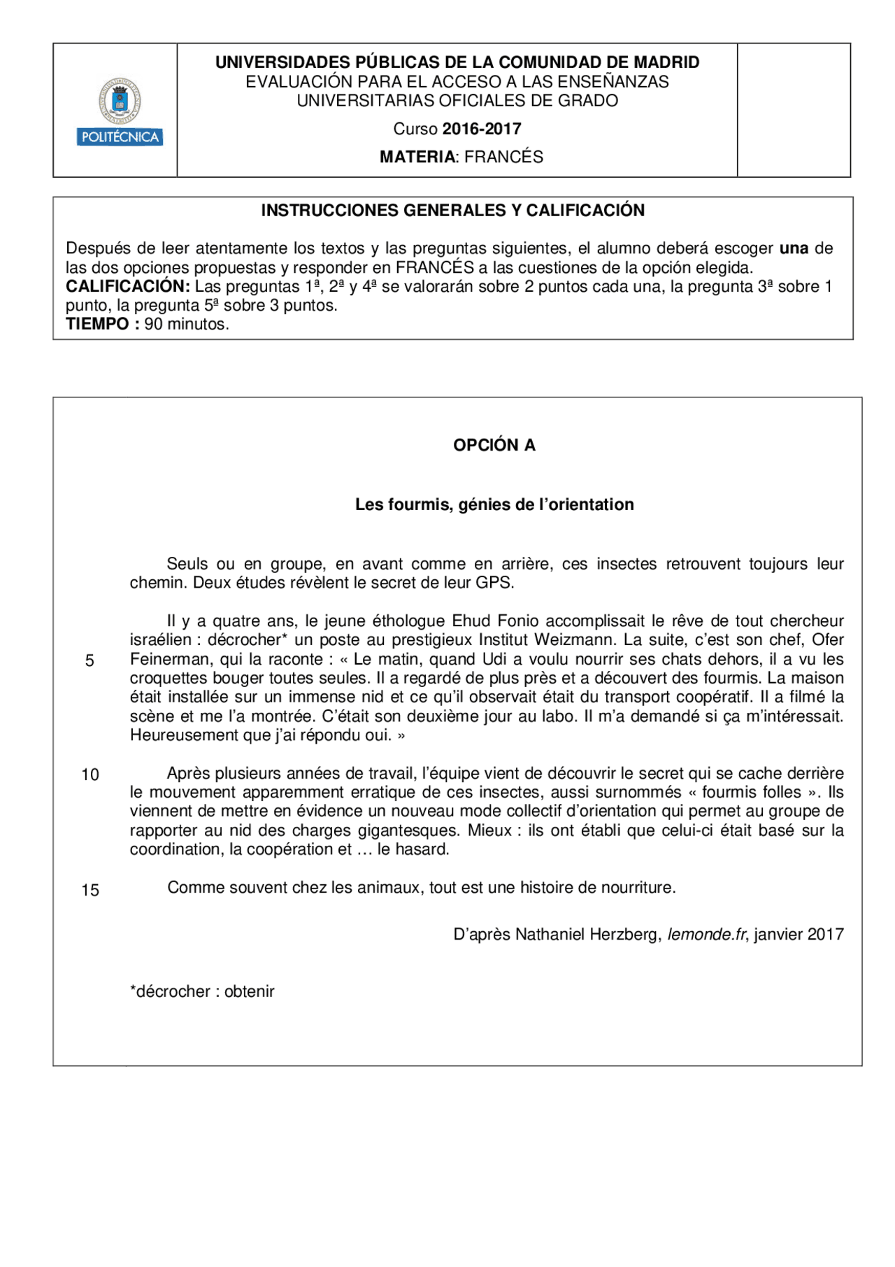 Ejercicios Francés Evau Docsity