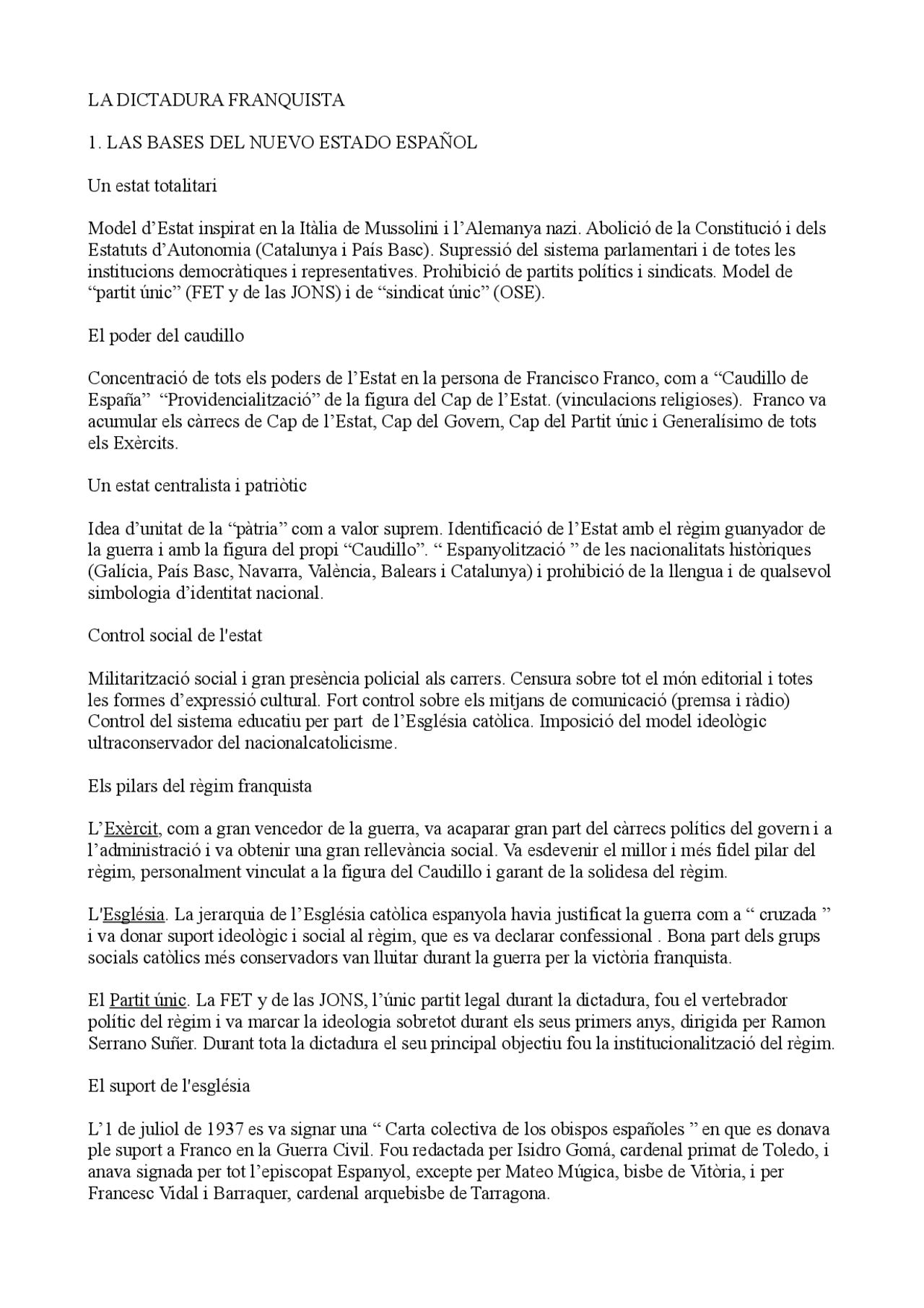 Història Segon De Batxillerat Docsity