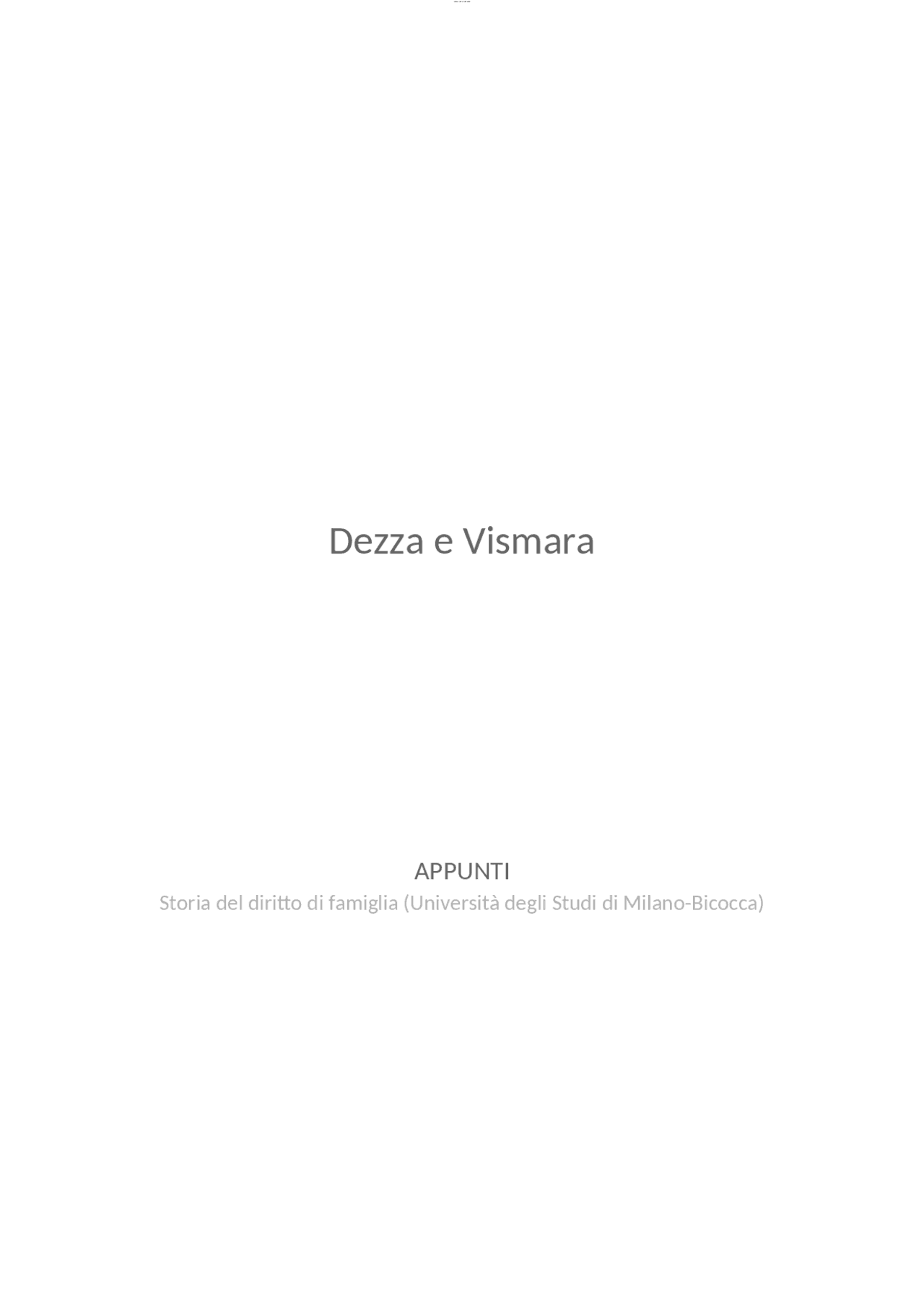 Riasunto Dezza E Vismara 20192020 Docsity