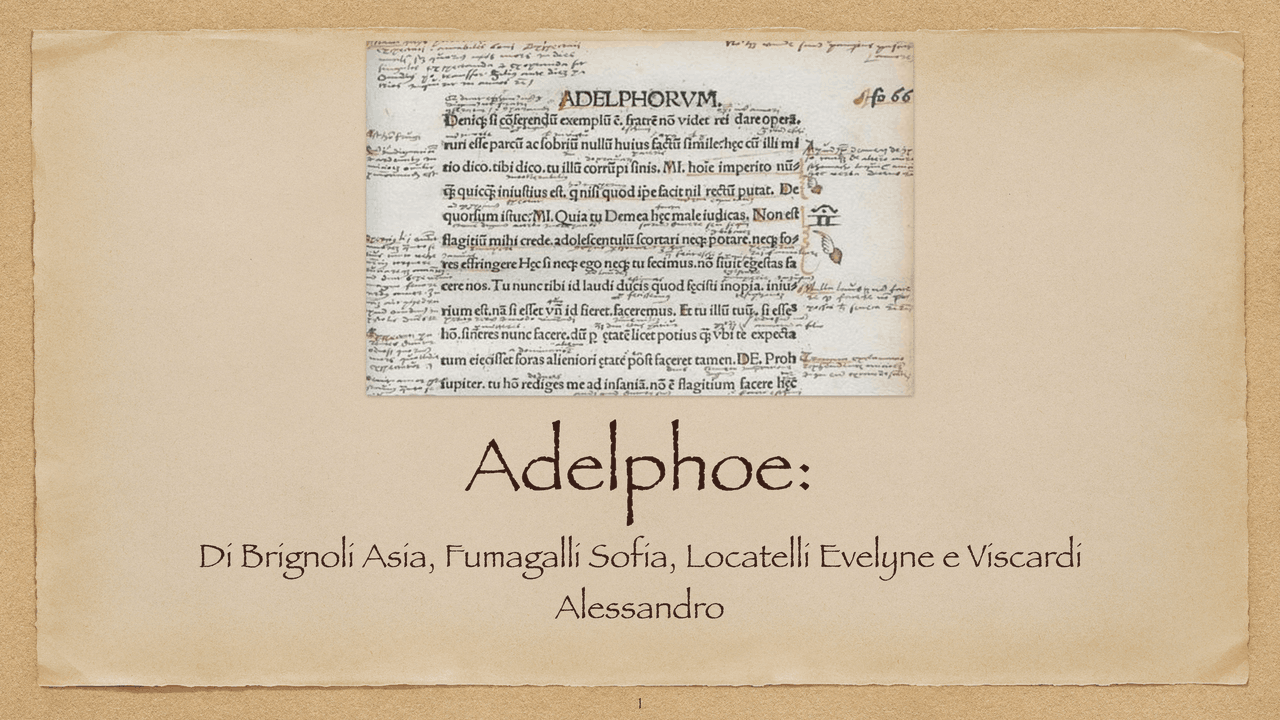 Presentazione su adelphoe (i due fratelli) di Terenzio | Slide di ...