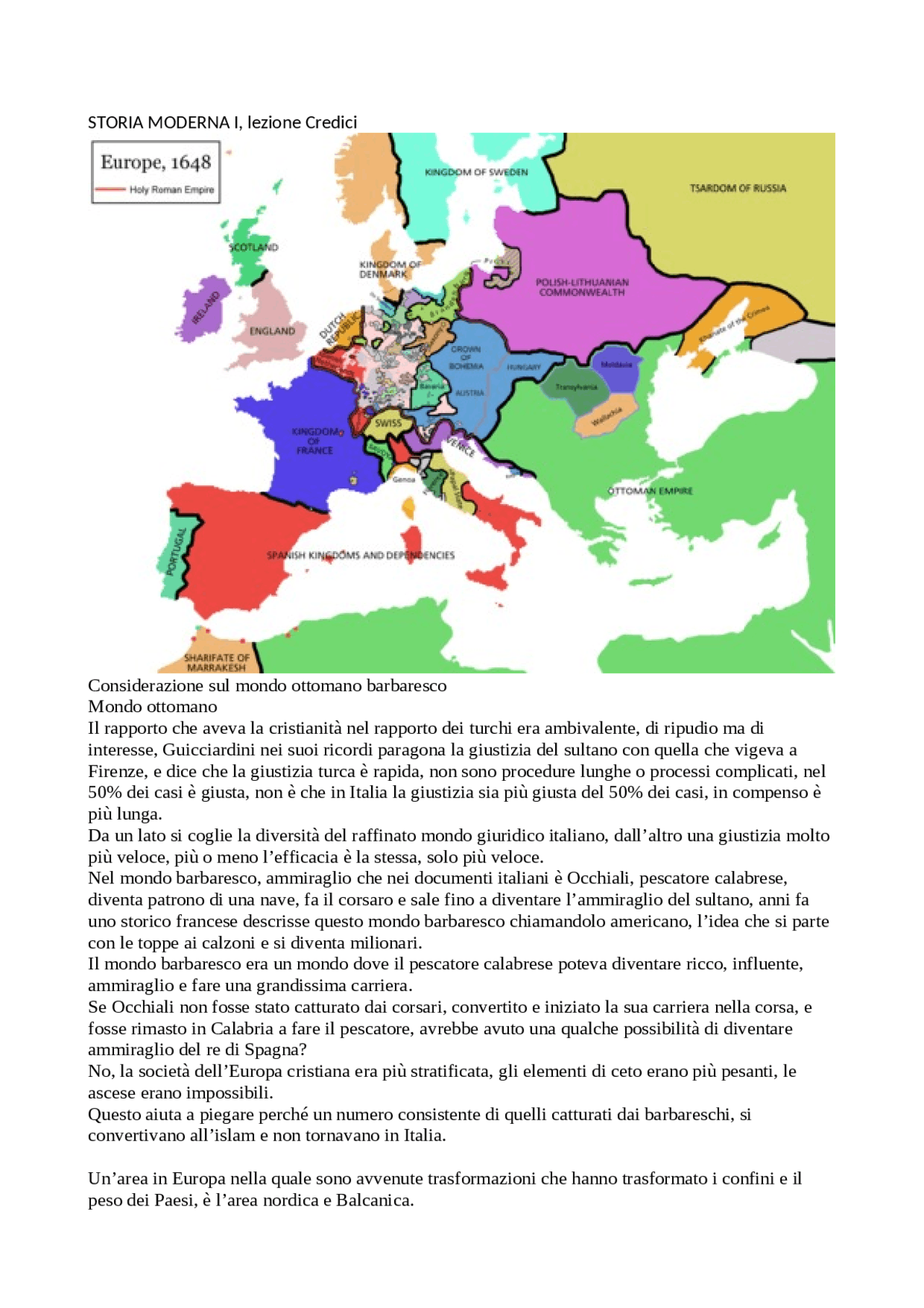 Storia Moderna I Guerre Di Successione Potenze Europee Docsity