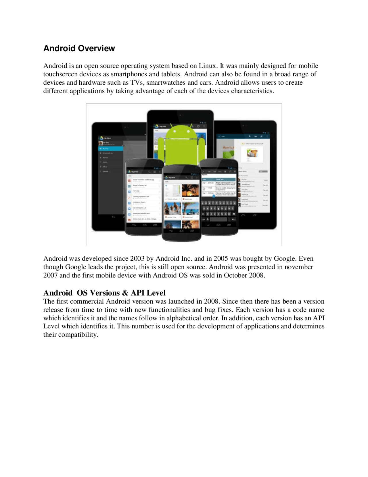 Introduction To Android Os Docsity