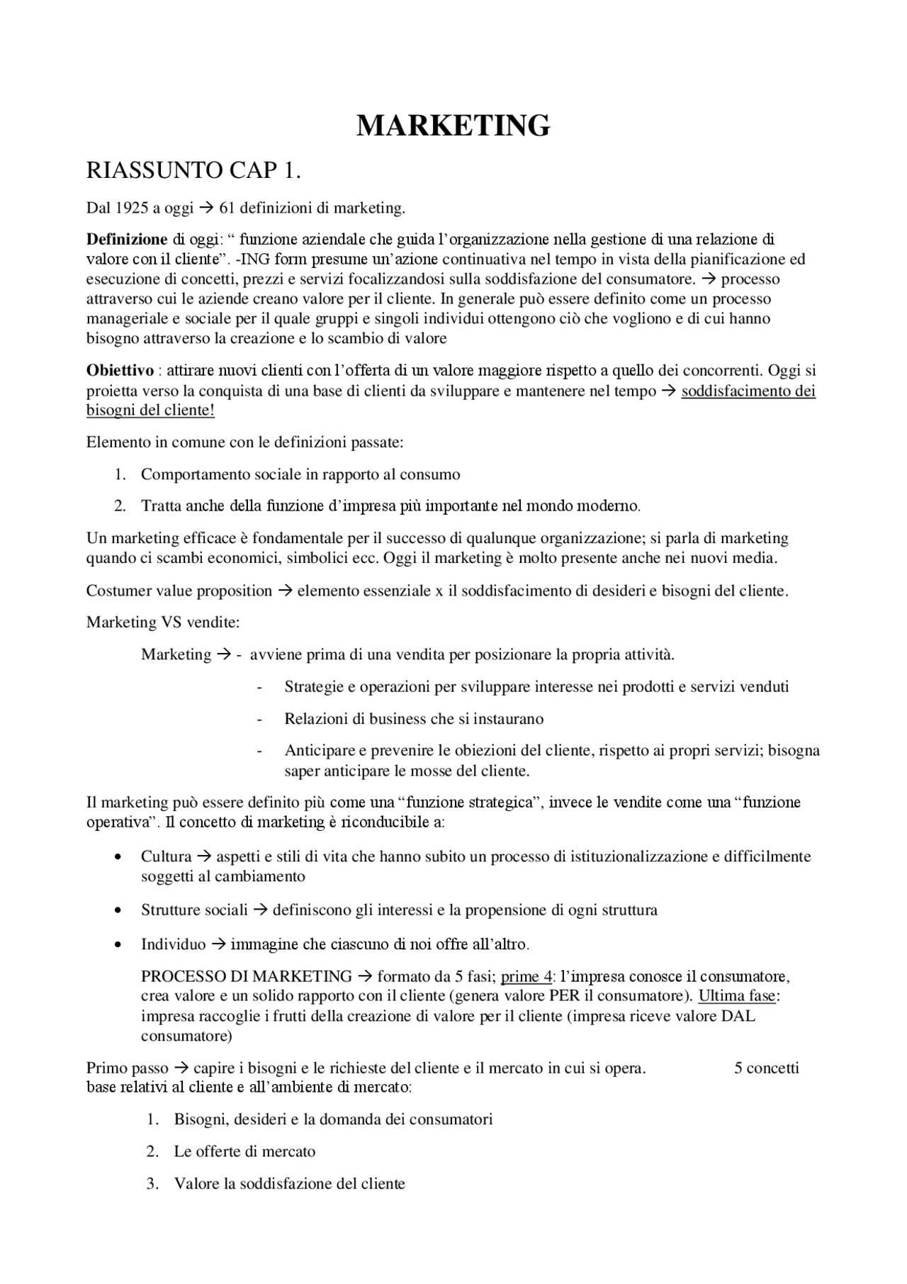 Riassunto Libro Marketing Per Esame Con Prof Pedelinto Docsity