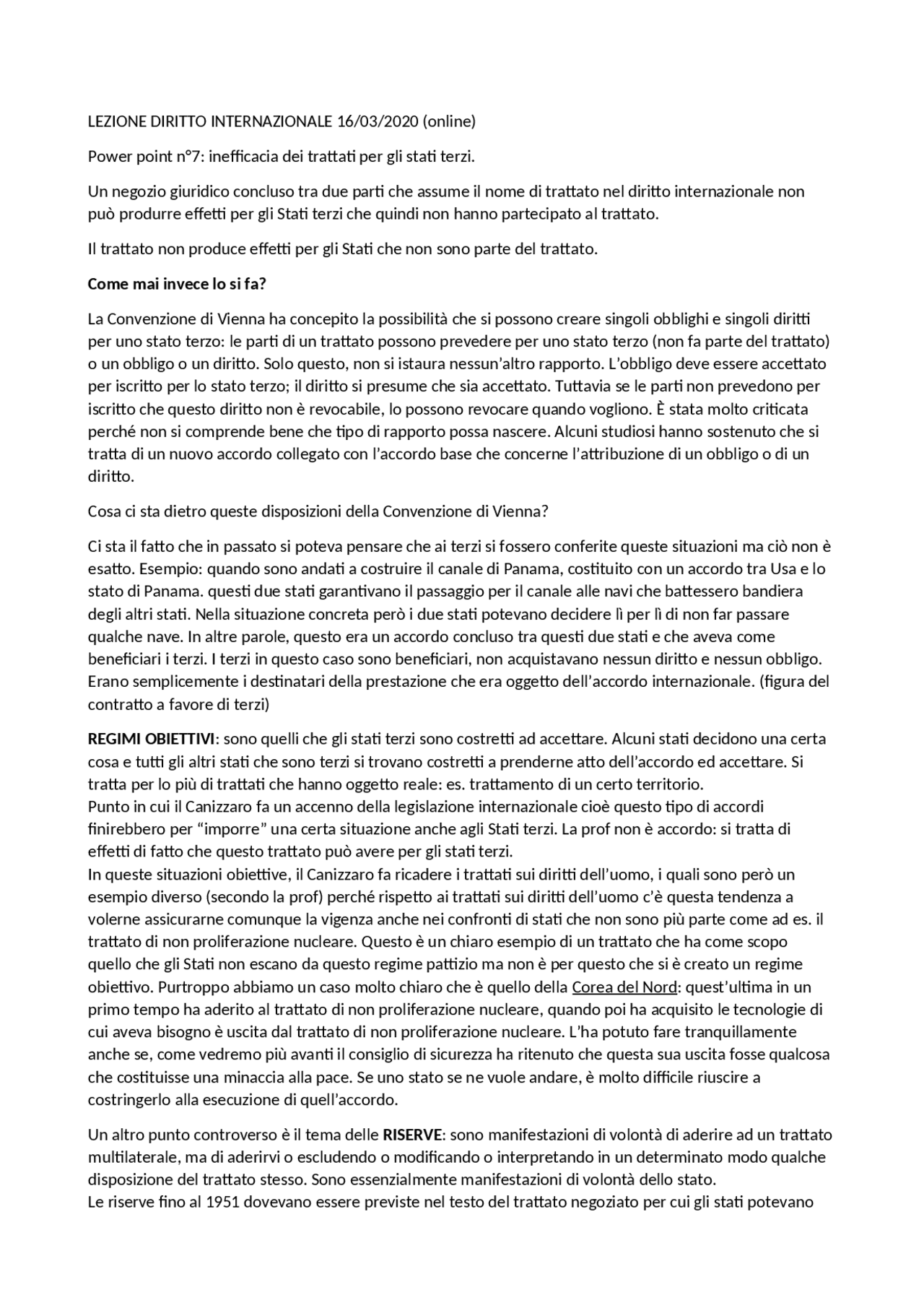 Dispense Diritto Internazionale Docsity