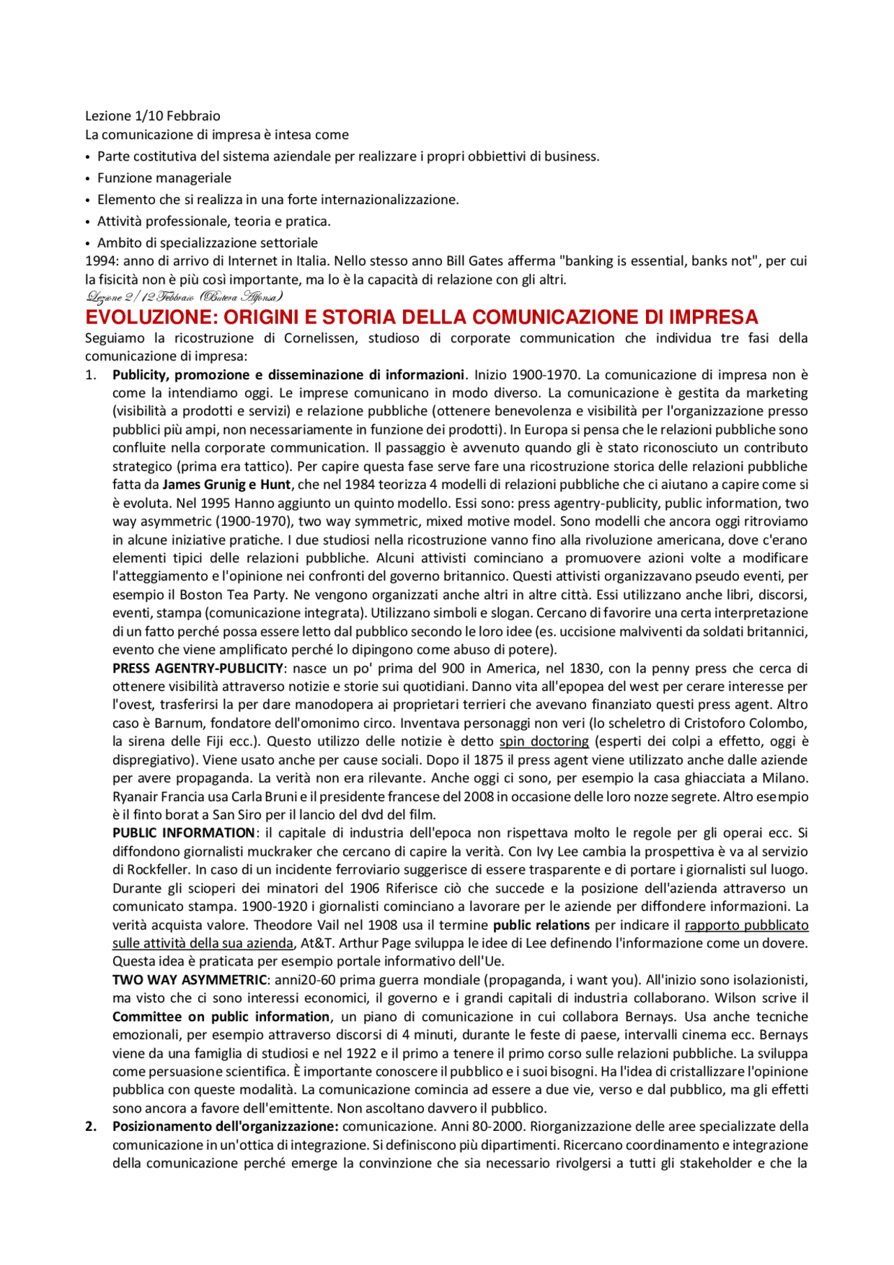 Comunicazione Di Impresa Iulm Rpci Docsity