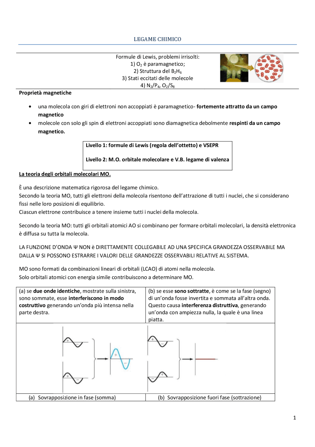 Teoria Degli Orbitali Molecolari Docsity